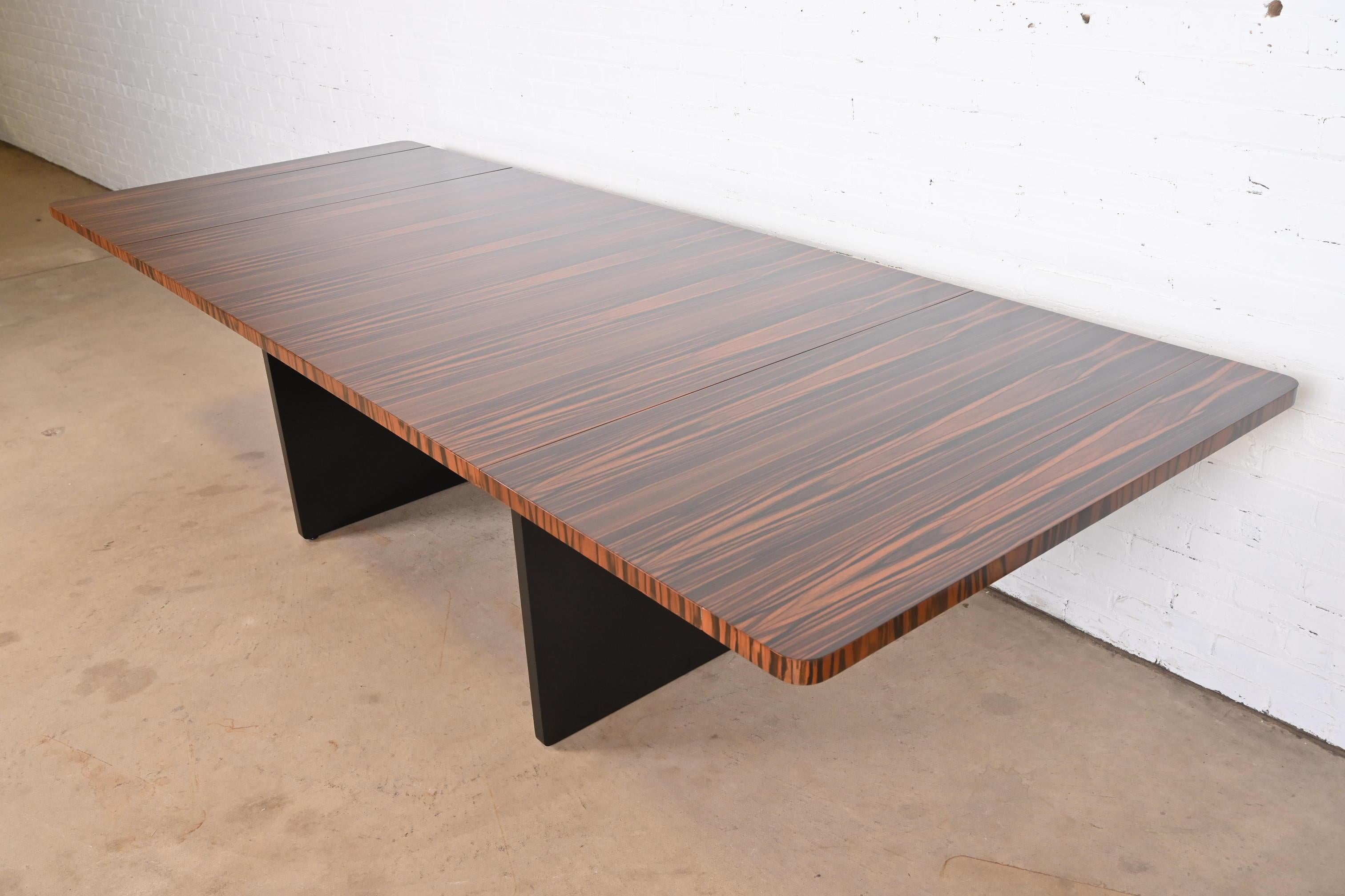 John Stuart Mid-Century Modern Exotic Calamander Wood Dining Table ...