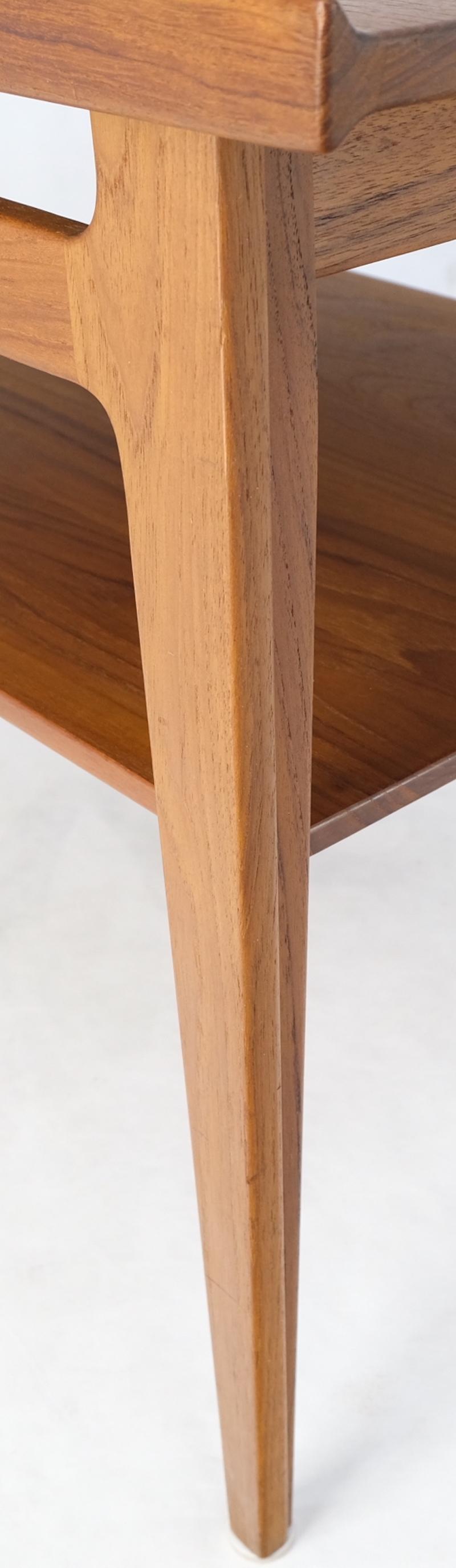 John Stuart Solid Teak Danish Mid Century Modern Rolled Edges Side End Tables For Sale at ...