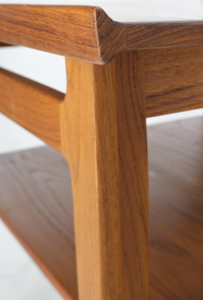 John Stuart Solid Teak Danish Mid Century Modern Rolled Edges Side End Tables For Sale at ...