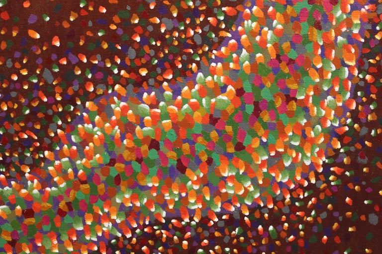 John Sturtevant - Pointillist Abstract with Deep Purples and Reds For ...