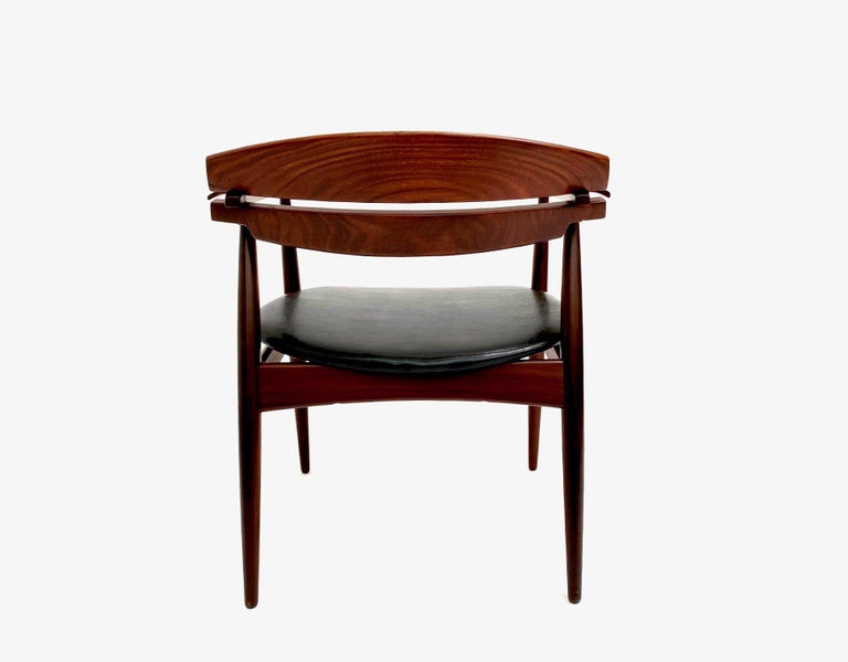 John Sylvester And Jørgen Matz For Bramin Møbler Teak And Black Vinyl ...