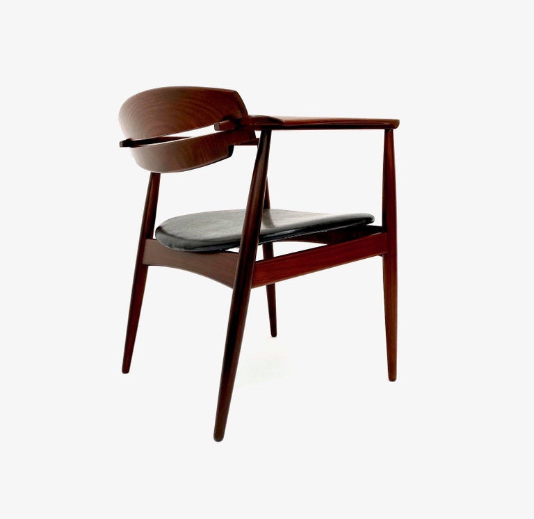 John Sylvester And Jørgen Matz For Bramin Møbler Teak And Black Vinyl ...