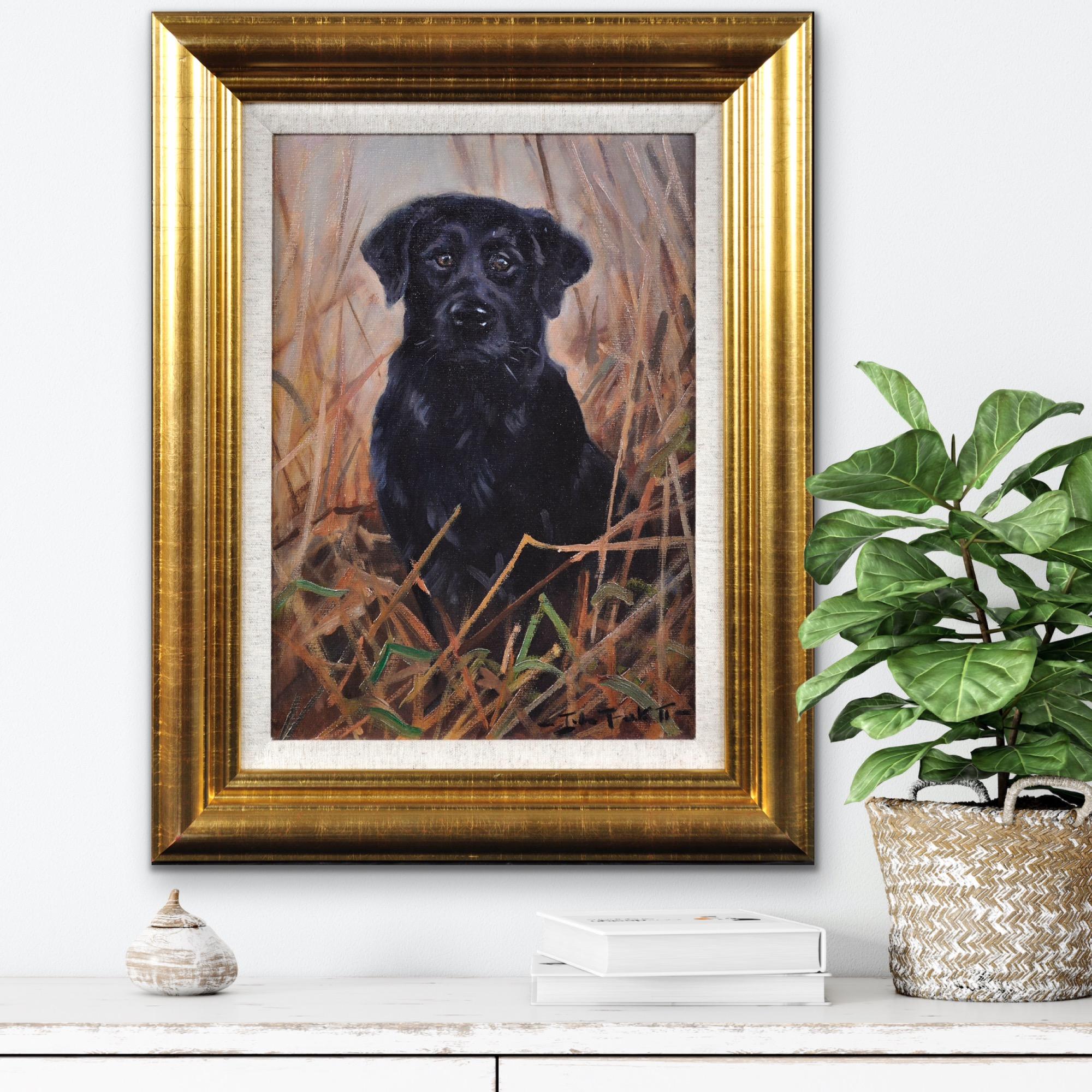 John Trickett - Black Labrador. Original Dog Oil Painting Portrait ...