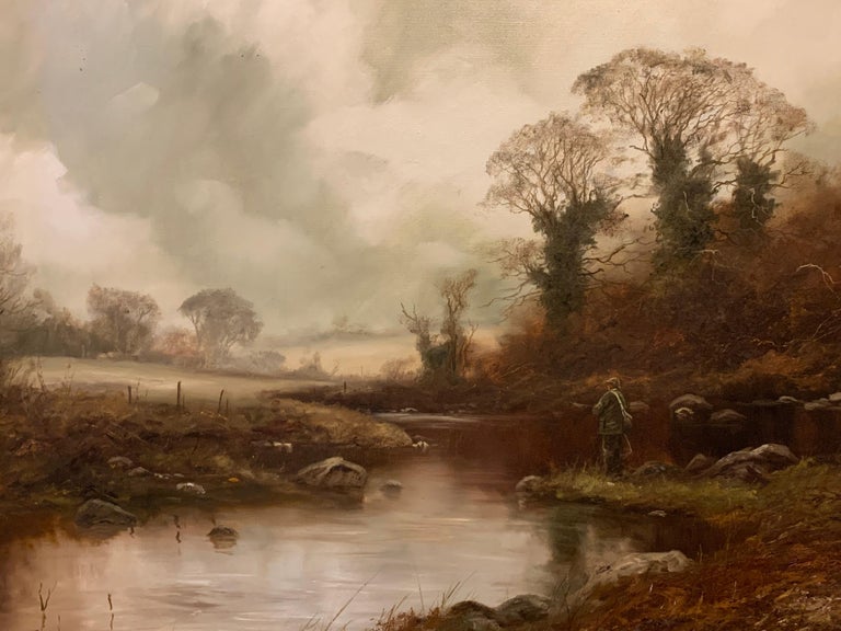 John Trickett - Fly Fishing Evening on the River Large Original Oil ...