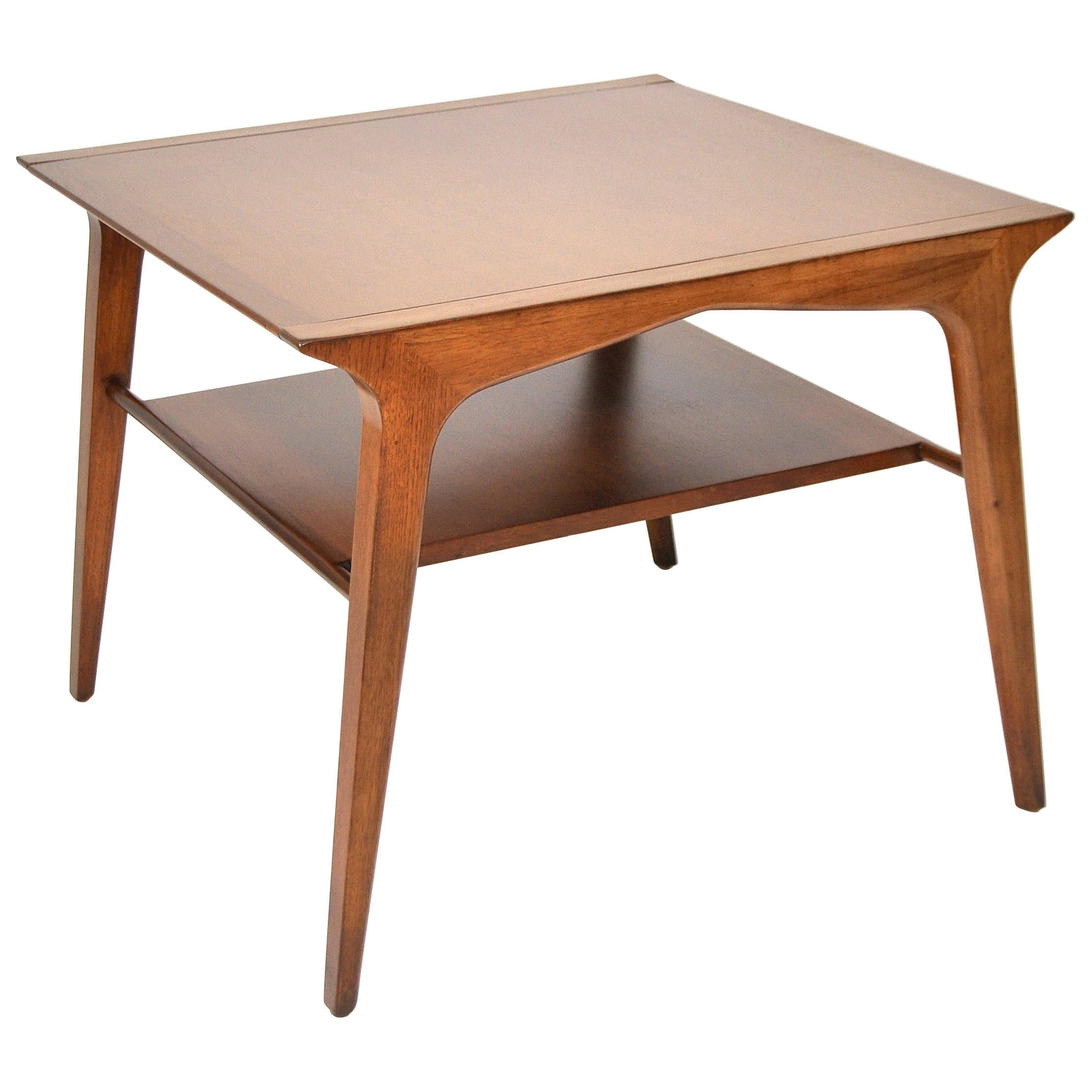 Drexel Declaration Side Table with Cane Shelf at 1stDibs
