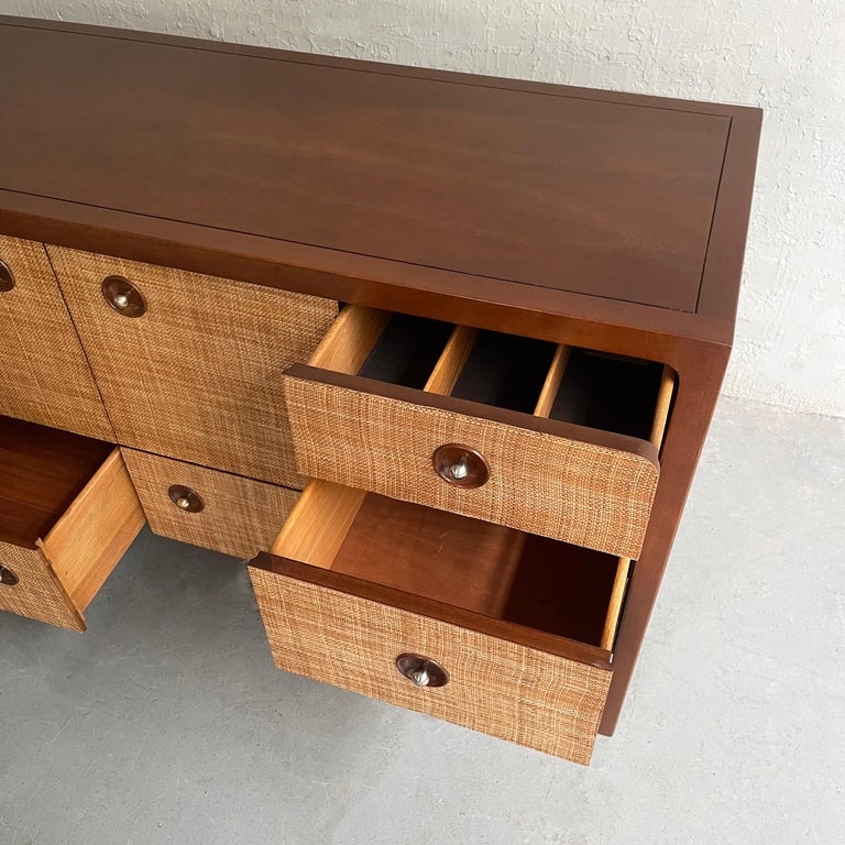 John Van Koert for Drexel Counterpoint Mahogany and Grasscloth Credenza ...