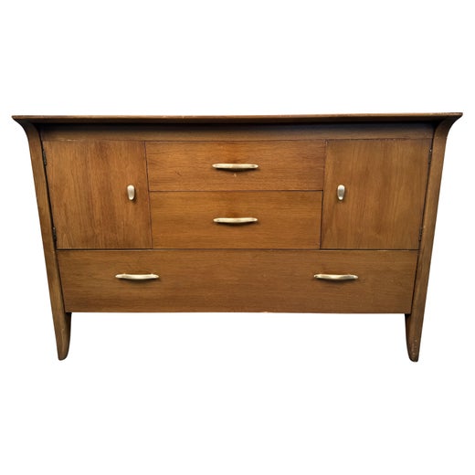 Drexel Heritage Mid-Century Hollywood Regency Oak and Burl Wood Dining ...