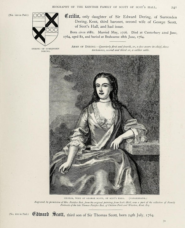 Portrait of Cecilia Scott (1682-1764) c.1728, Manor House Provenance at ...