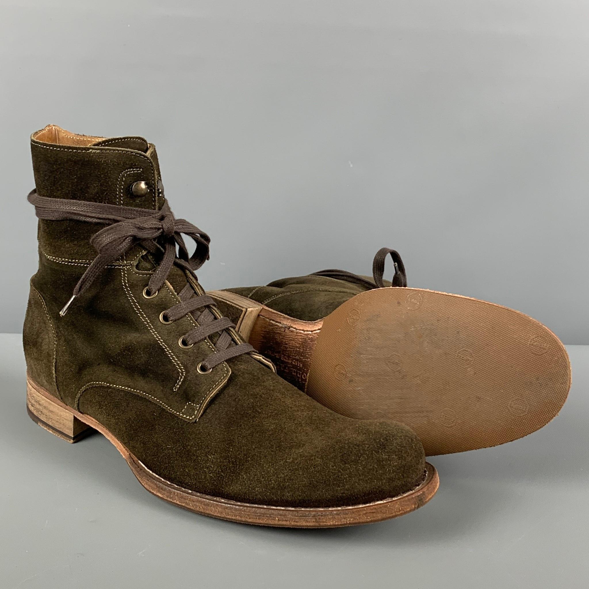 JOHN VARVATOS Size 9.5 Brown Suede Ankle Calf Convert Boots For Sale at ...