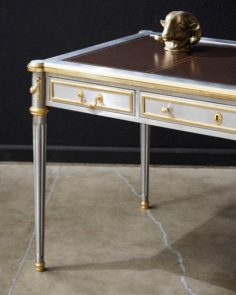 John Vesey Stainless Steel Bronze Neoclassical Desk at 1stDibs