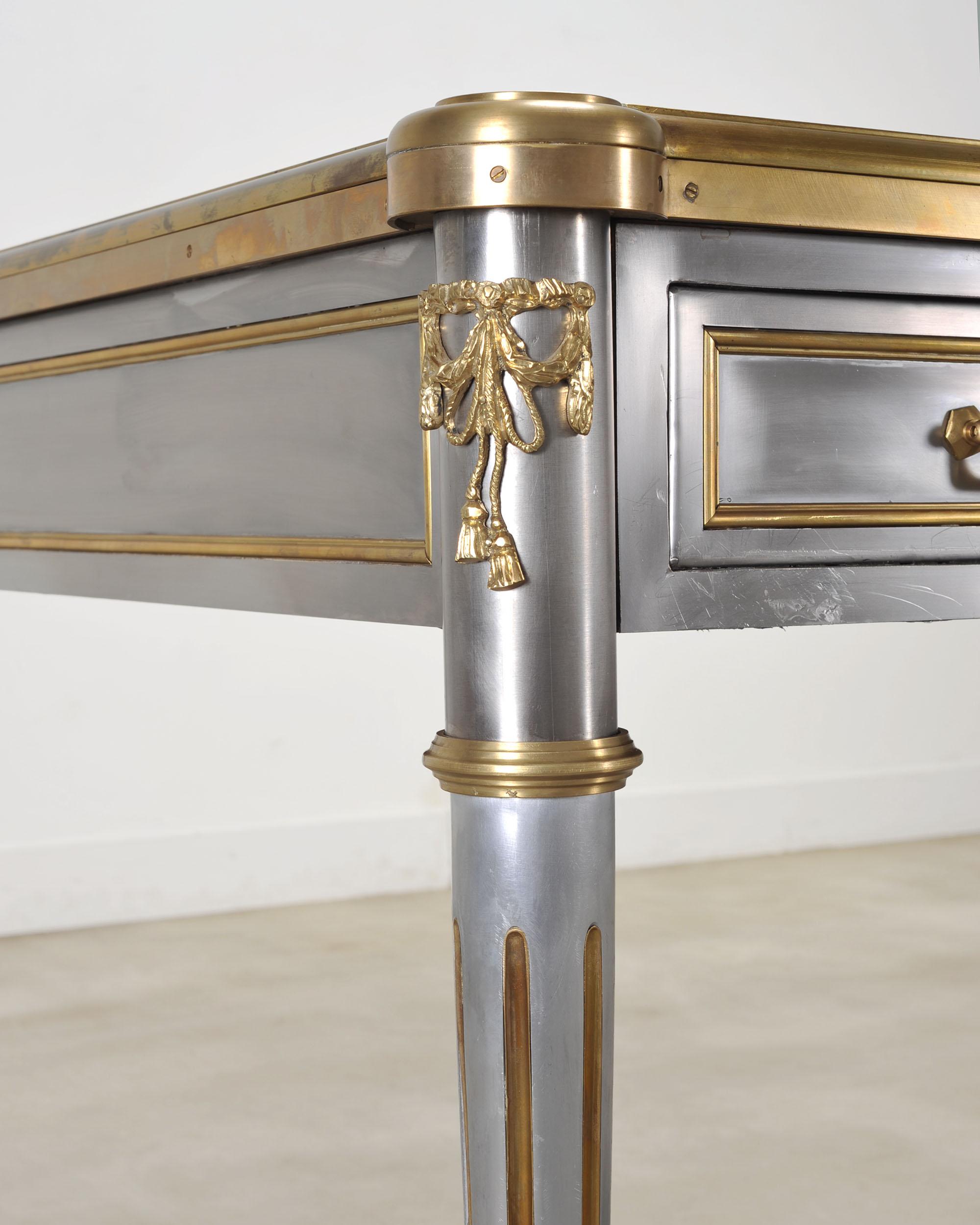 John Vesey Steel Bronze Neoclassical Library Table or Desk For Sale at ...