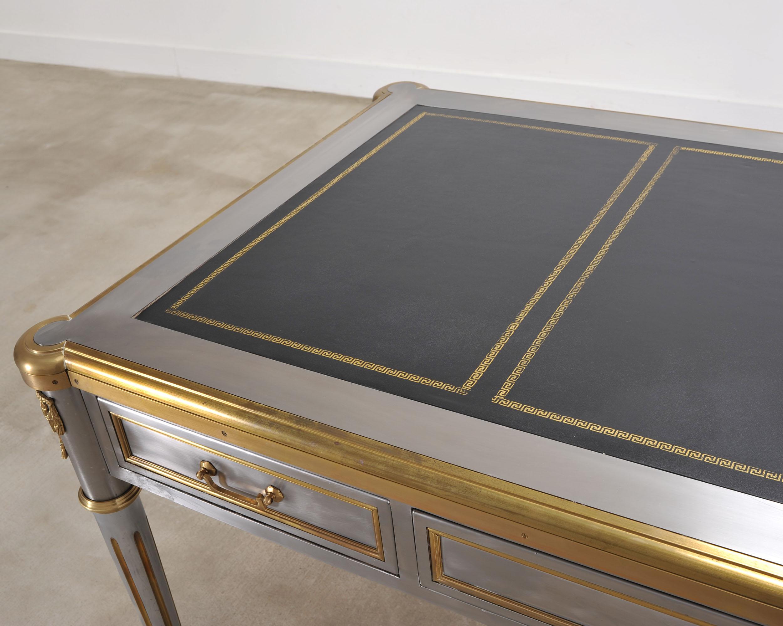 John Vesey Steel Bronze Neoclassical Library Table or Desk For Sale at ...