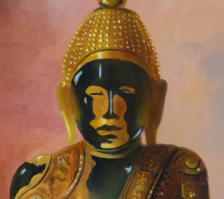 John Voss - John Voss - 1997 Oil, Buddha And Camellia For Sale at 1stDibs