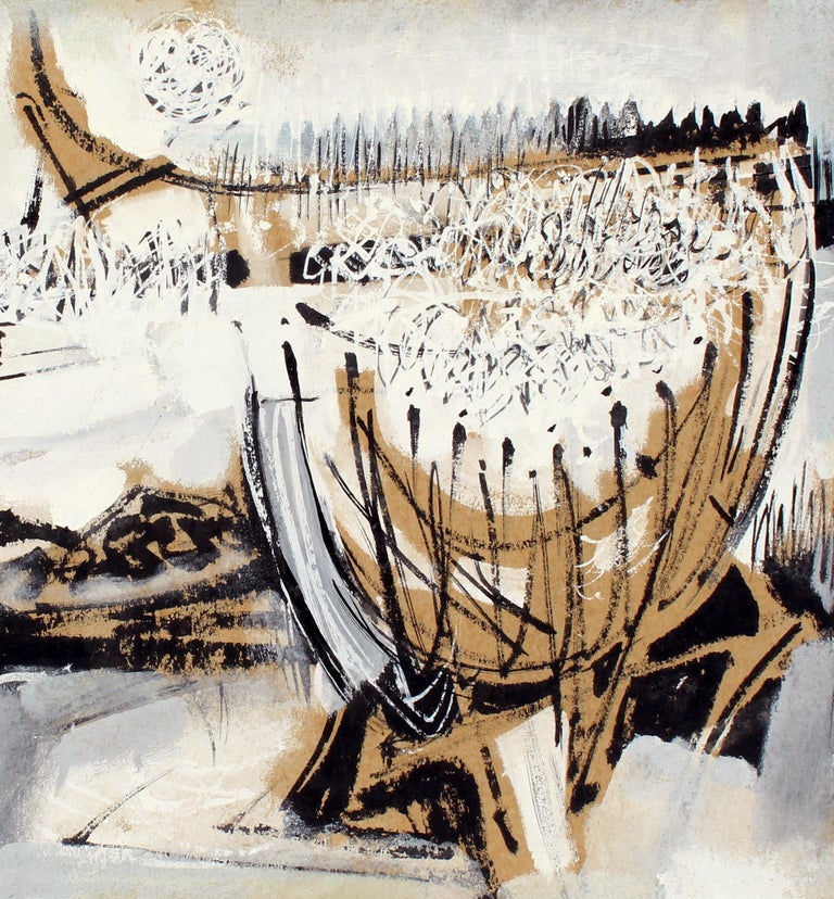 John W. Hatch - John Hatch American Cubist Abstract Oil Painting 1950's ...