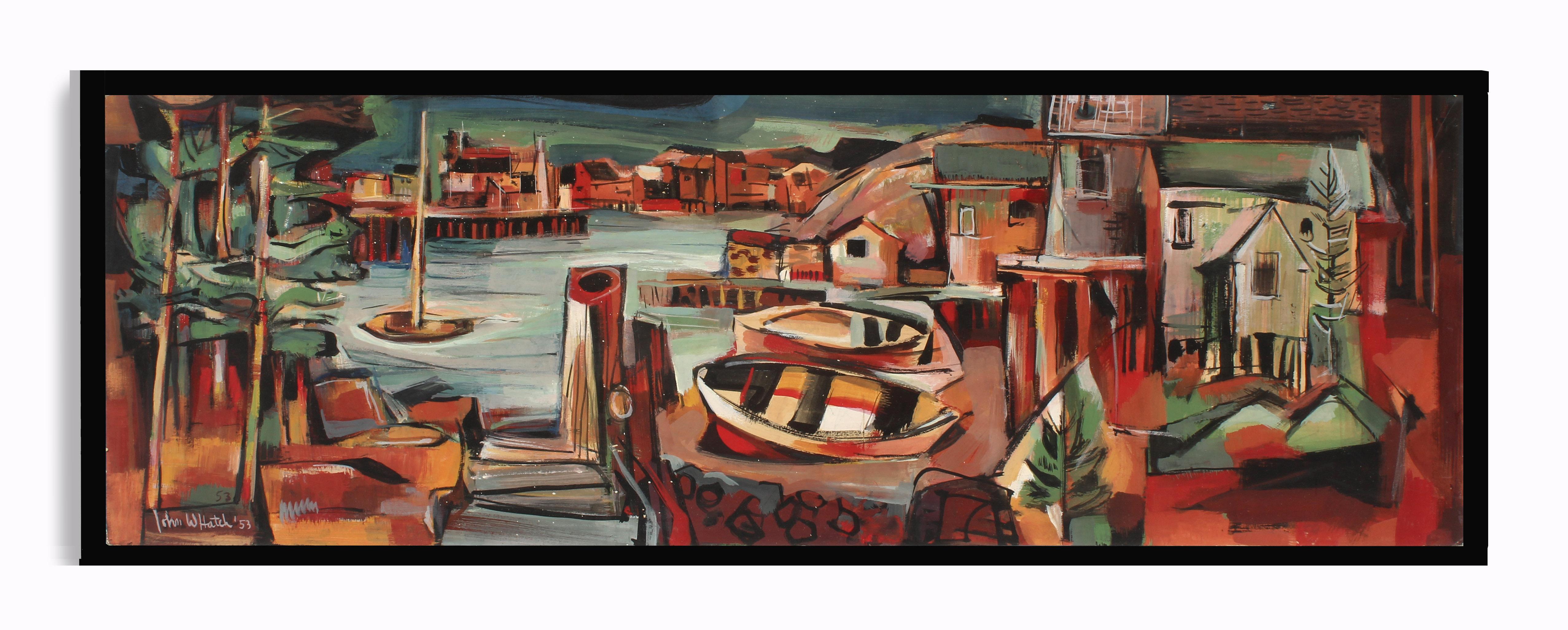 John W. Hatch - John Hatch American Cubist Landscape Oil Painting ...