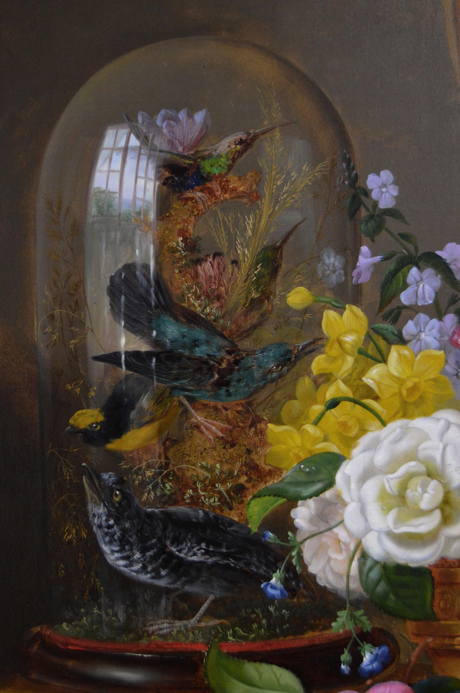 John Wainwright - 19th Century still Life of Flowers and Birds For Sale ...