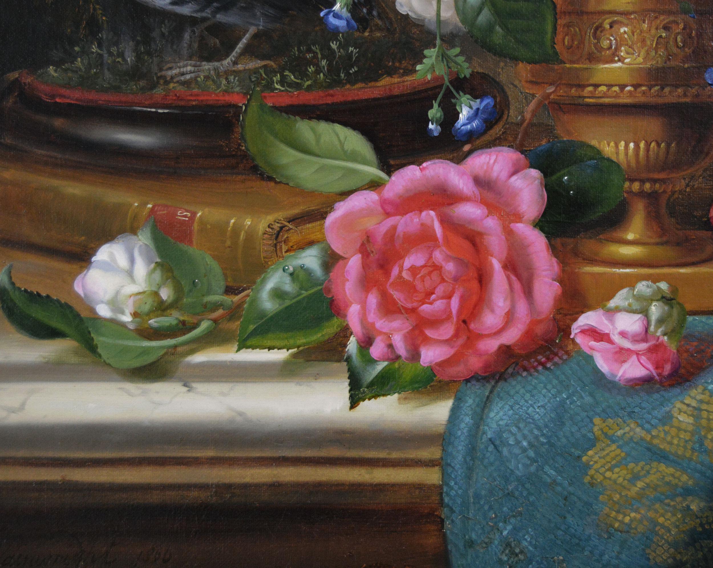 John Wainwright - 19th Century still Life of Flowers and Birds For Sale ...