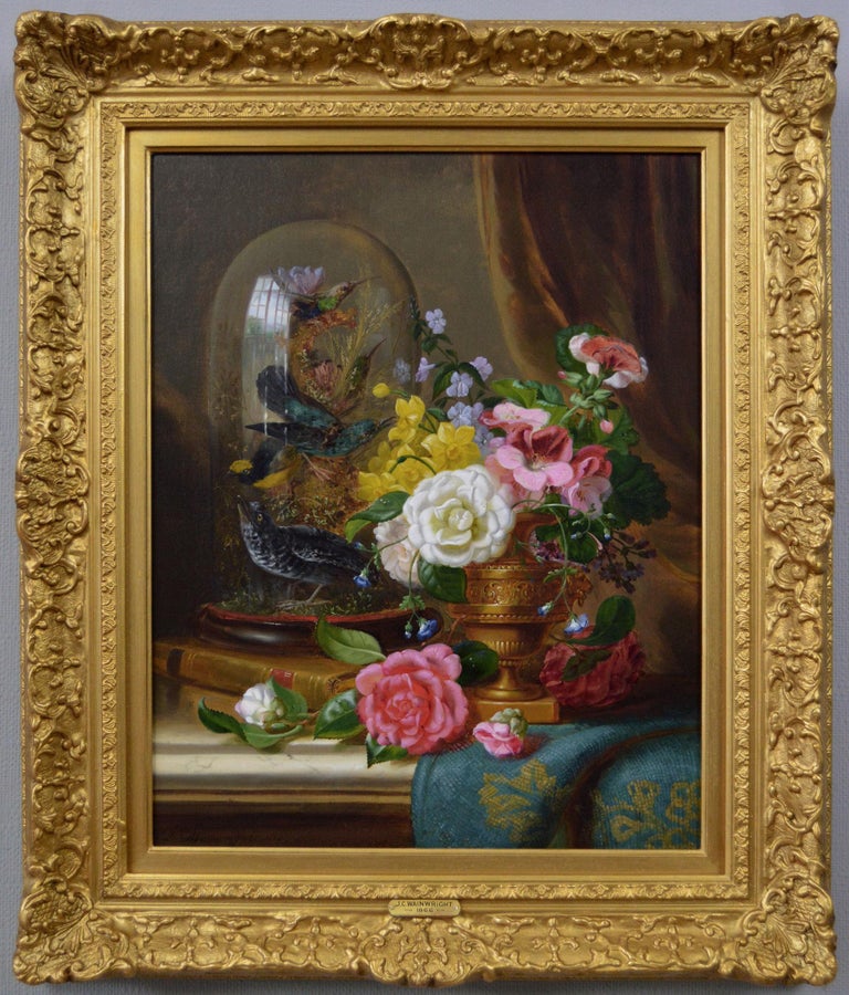 John Wainwright - 19th Century still Life of Flowers and Birds For Sale ...