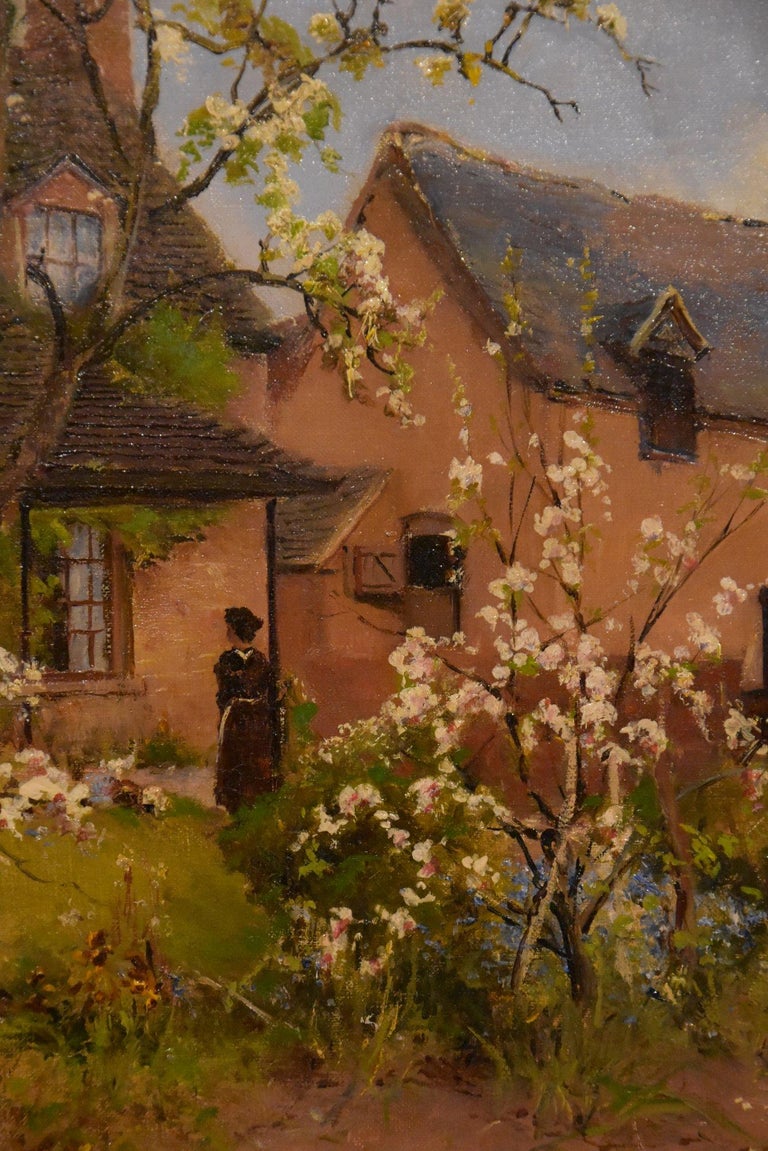 John Wallace - Oil Painting by John Wallace "Shottery Farm, near ...