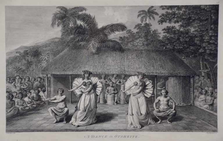 John Webber - "A Dance in Otaheite" (Tahiti), Engraving from Captain ...