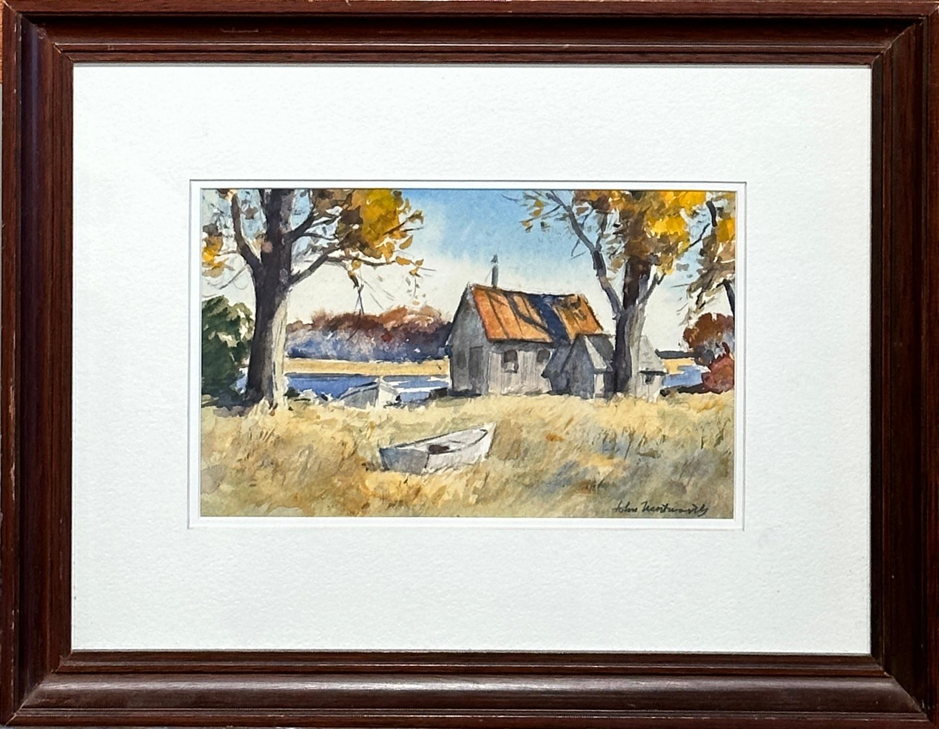 John Wentworth - "Autumn, Annisquam, MA" wonderful watercolor by listed ...