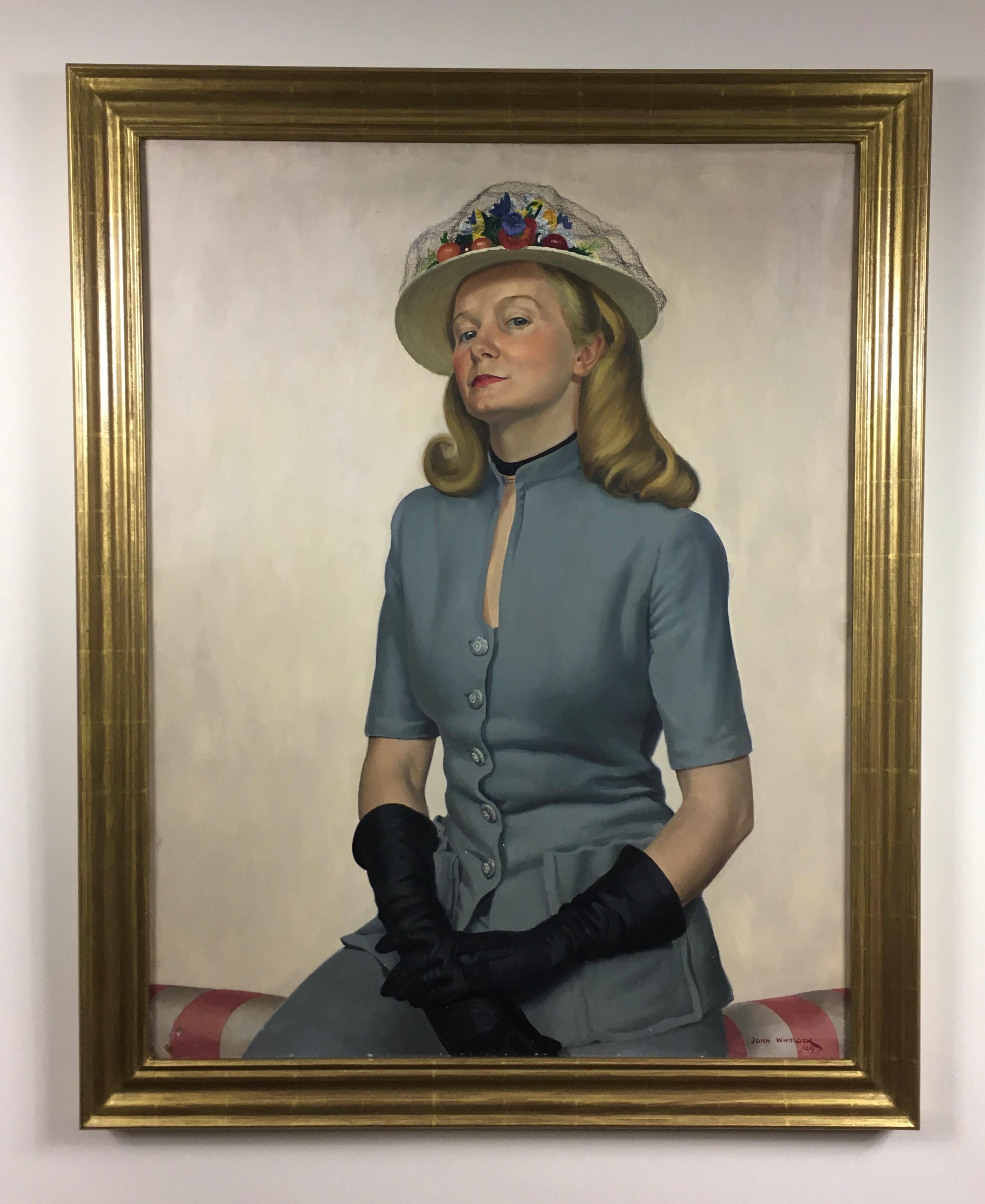 John Whitlock Codner - The New Hat - 1940s British Portrait of a Lady ...