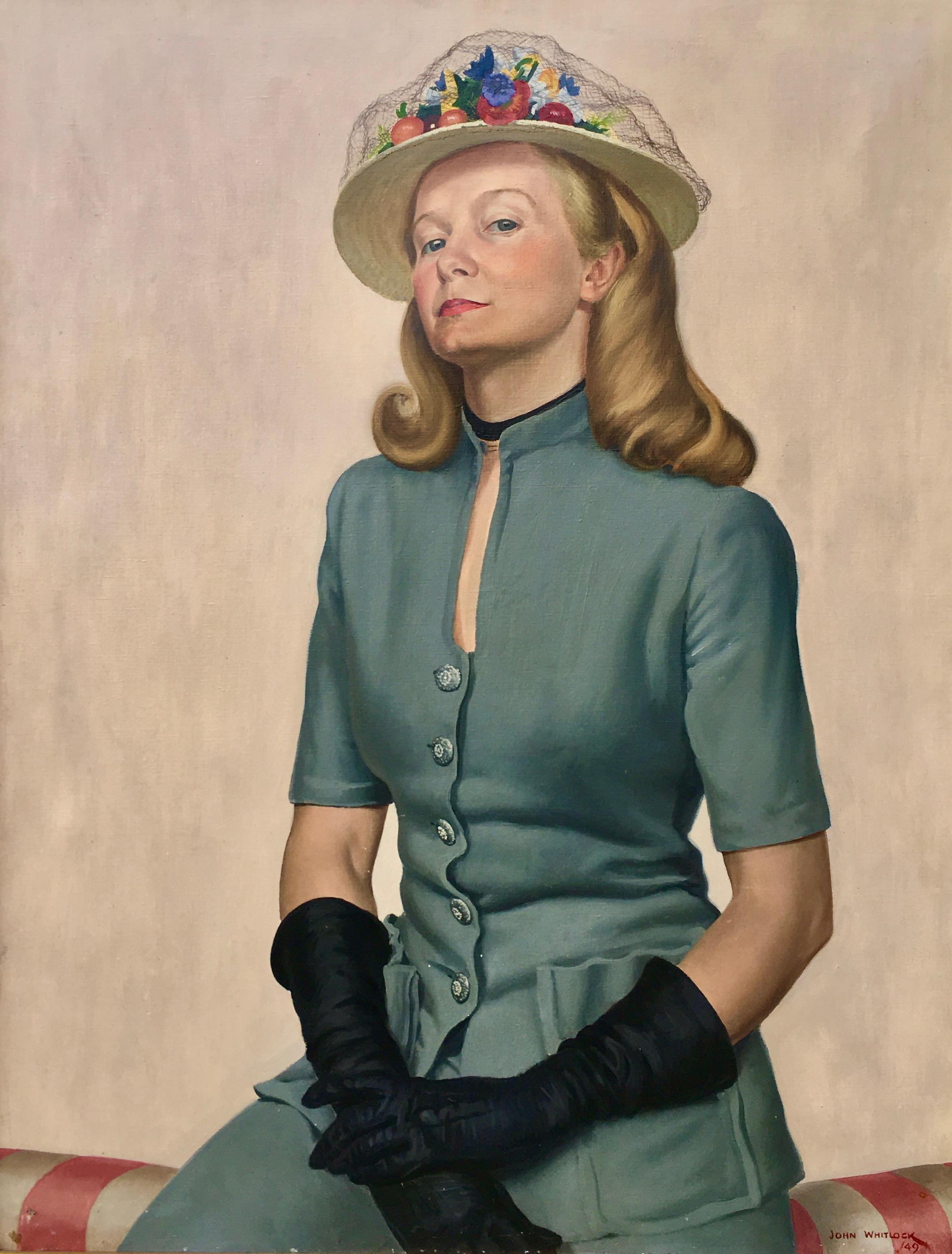 John Whitlock Codner - The New Hat - 1940s British Portrait of a Lady ...