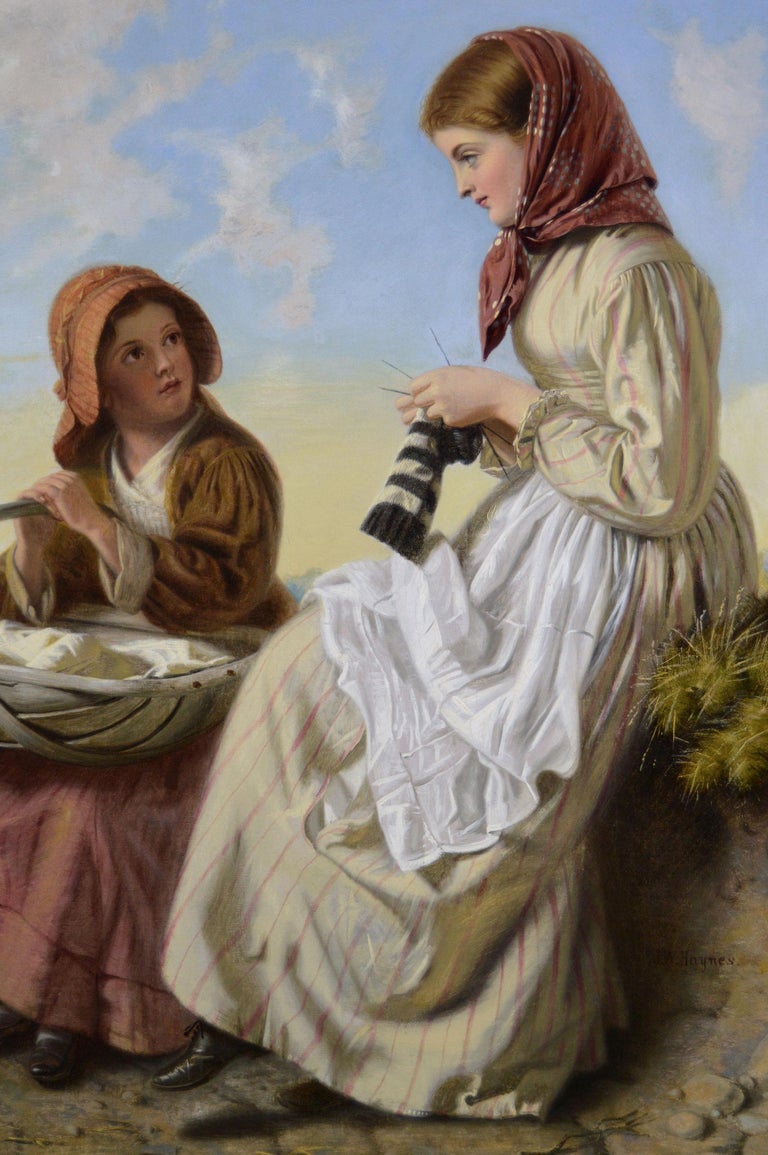 John William Haynes - 19th Century genre oil painting of a young woman ...