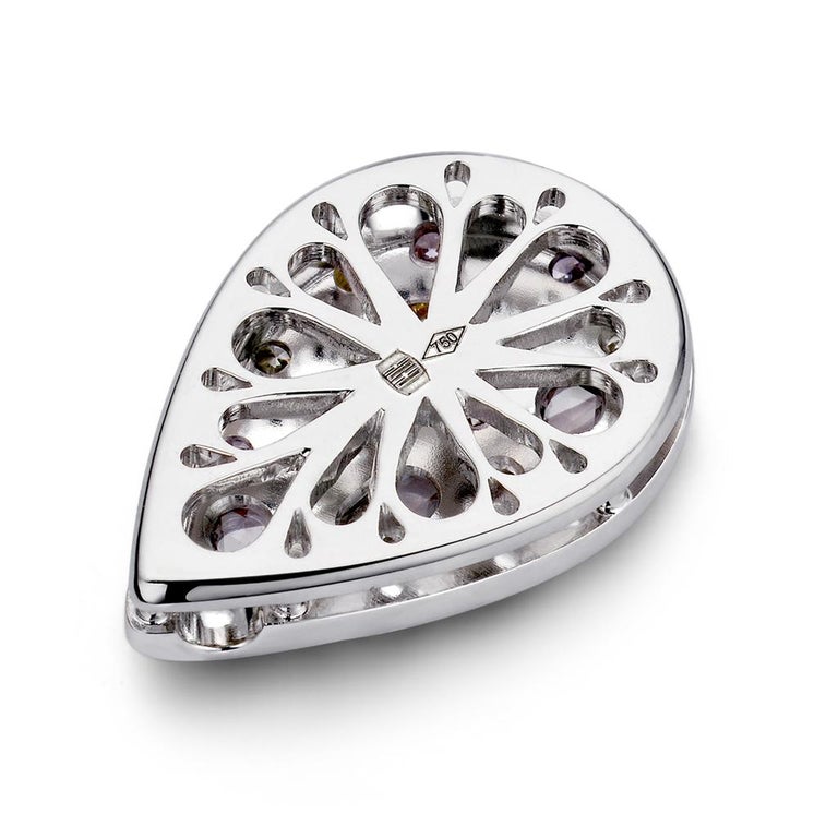 Joke Quick Fancy Pink Green Blue Diamond 18 Karat White Gold Pendant ...