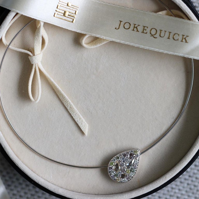 Joke Quick Fancy Pink Green Blue Diamond 18 Karat White Gold Pendant ...