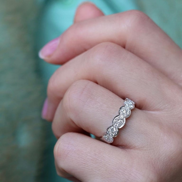 Joke Quick Mosaic Diamond Eternity Stacking Ring For Sale at 1stDibs