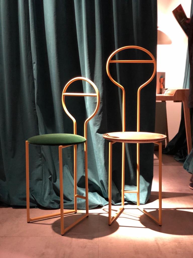 Joly Chair and Silent Butler, Yellow Velvet Seat Black Metal Made in ...