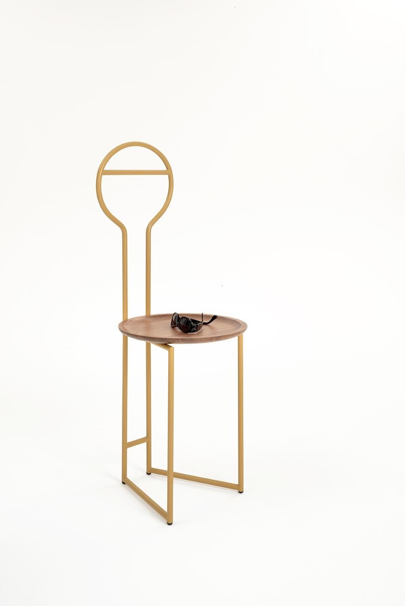 Joly Silent Butler, Gold Steel Structure and Walnut Plate, Made in ...