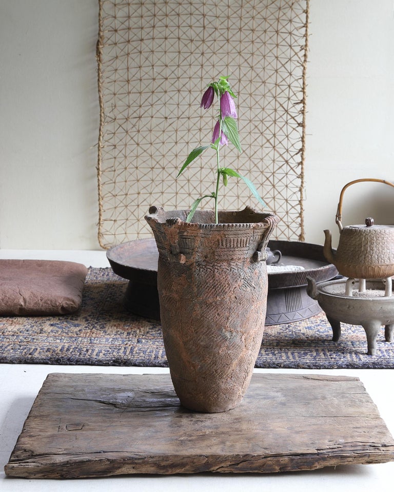 Jomon Pottery Deep Bowl /Antique Japanese vase/c. 14,000–300 BC/Wabi ...