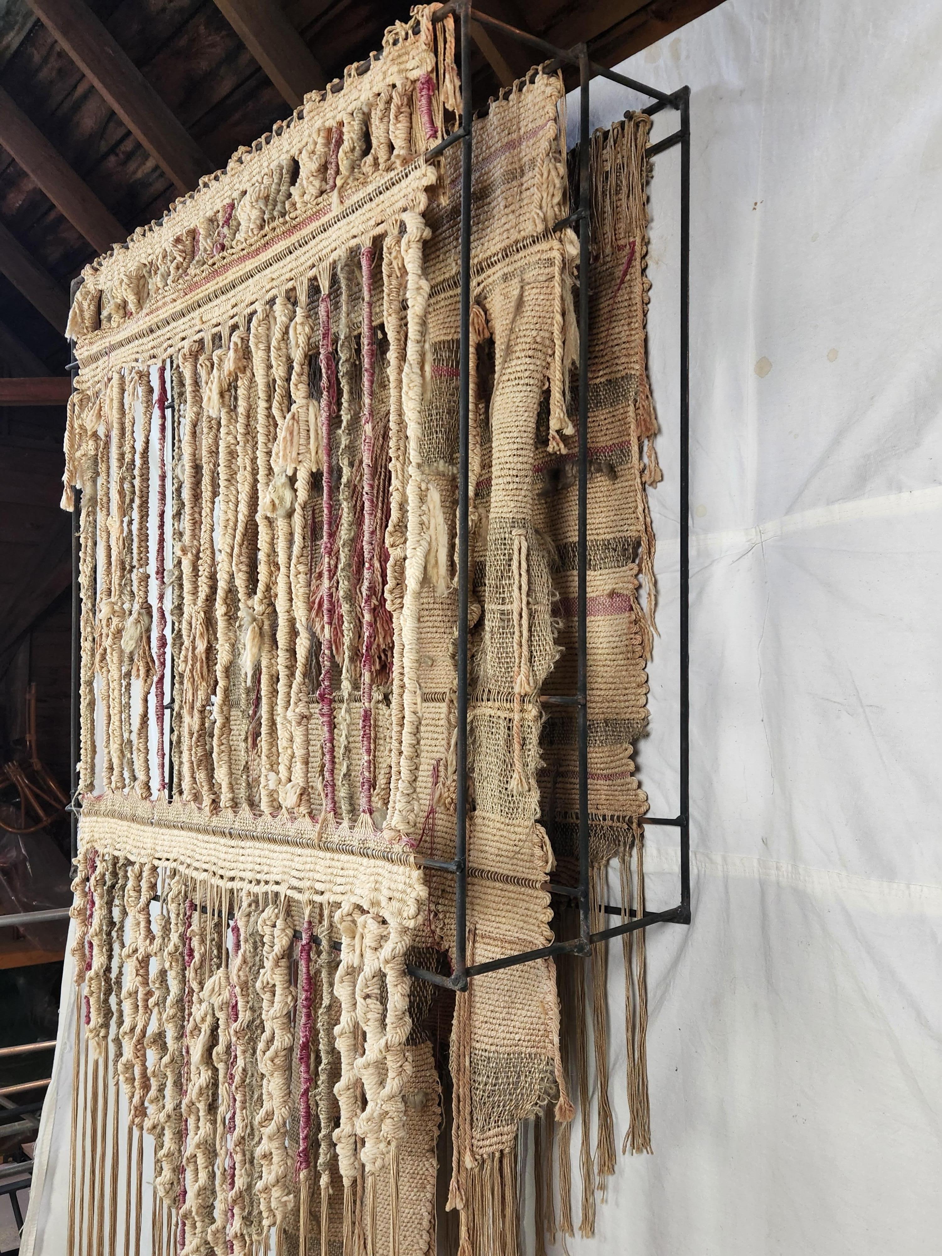 Jon B. Wahling Fiber Wall Art Suspended from a Welded Steel Armature ...
