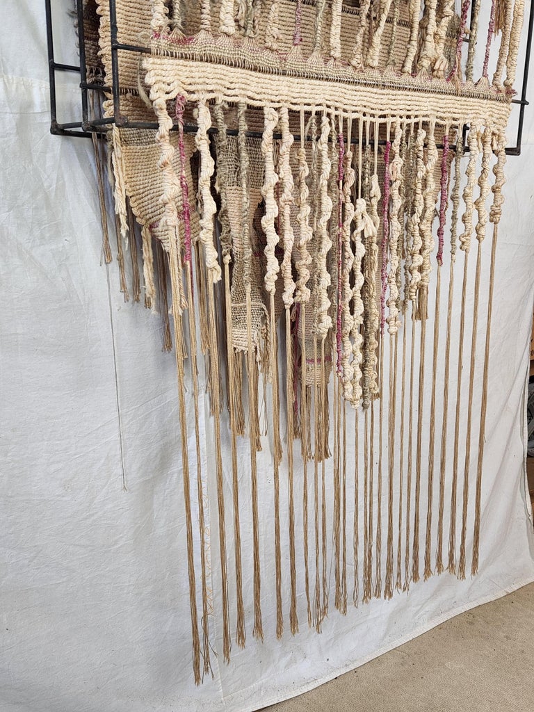 Jon B. Wahling Fiber Wall Art Suspended from a Welded Steel Armature ...