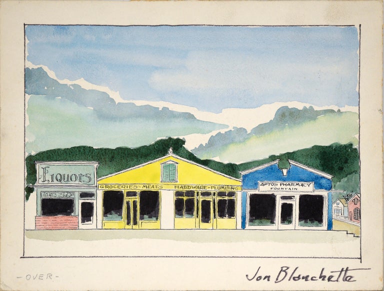 Jon Blanchette - Shops in Aptos Village on Soquel Drive, Aptos, California - Watercolour For ...