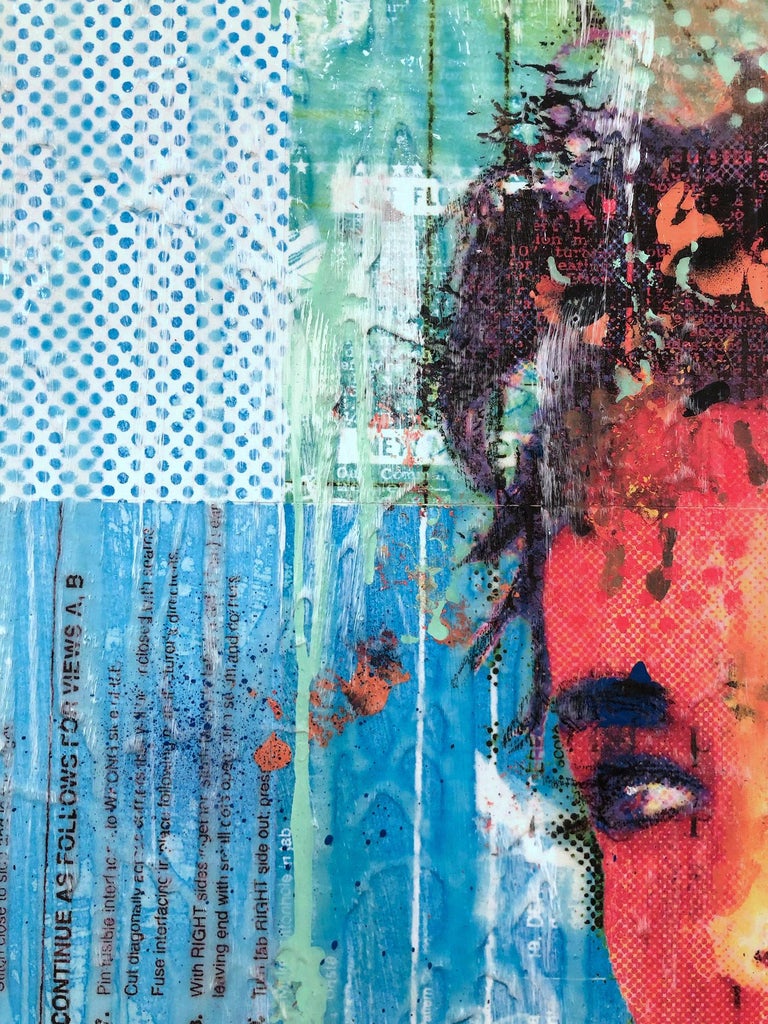 Jon Davenport - "Thin Lizzy" Mixed Media Figurative Collage Composition ...