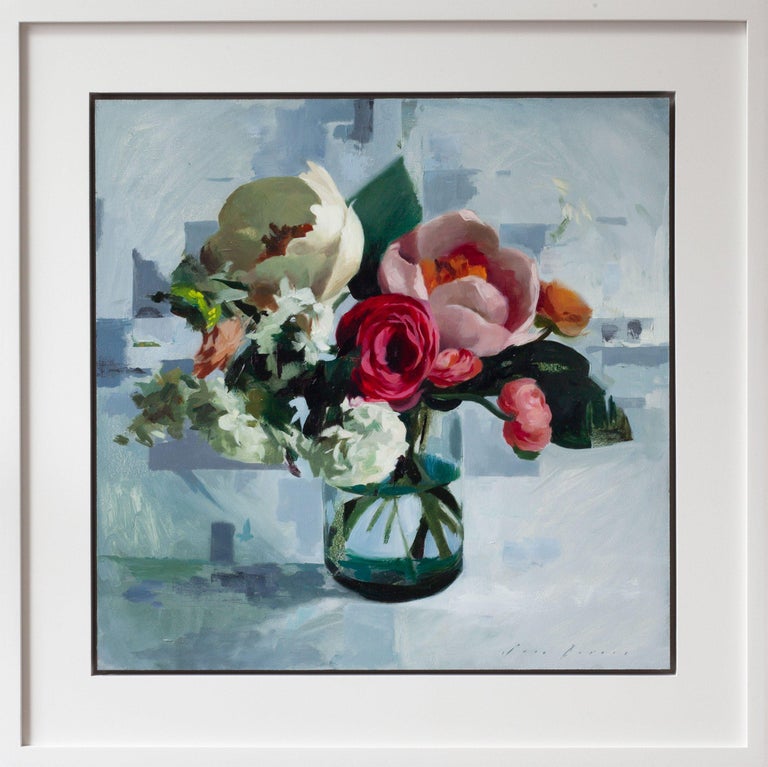 Jon Doran - "Pink and White Peonies with Ranunculus and Hydrangea" Oil ...