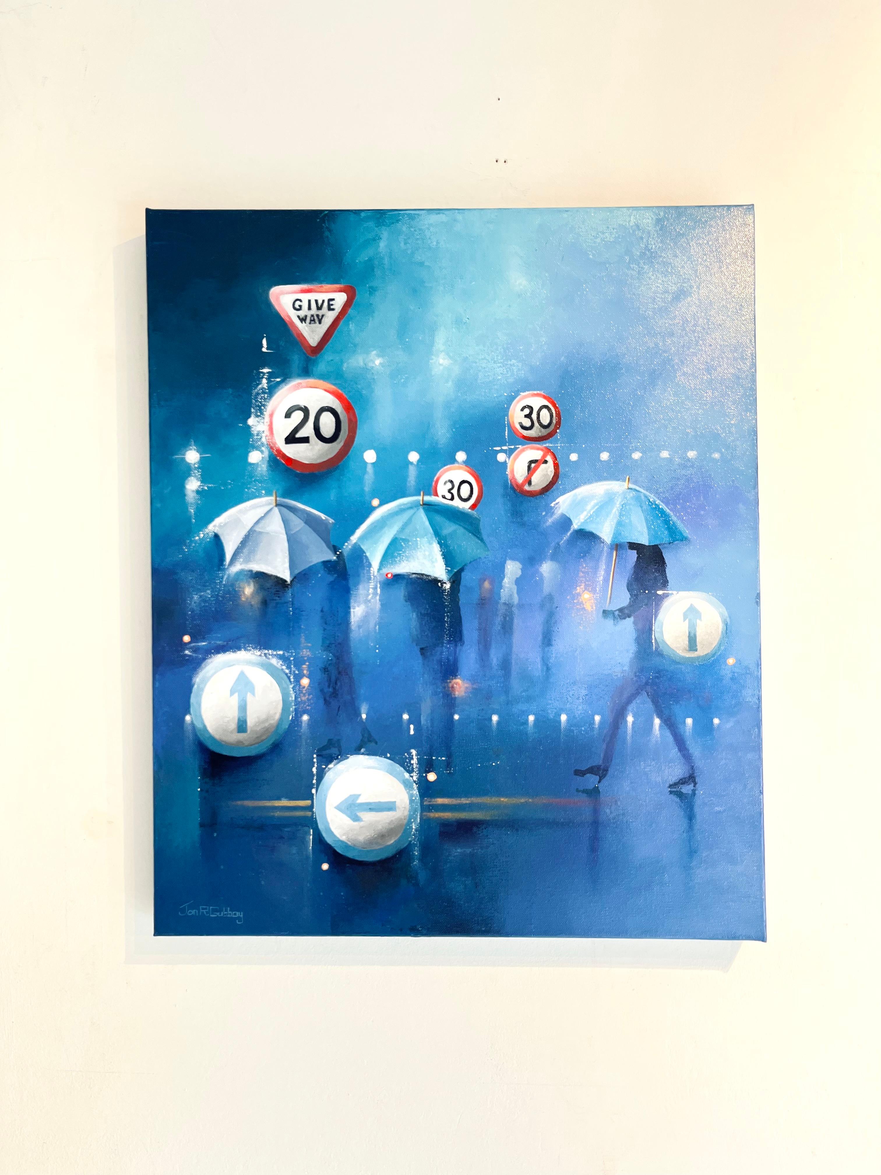 Jon Gubbay - Early Evening Rain - oil painting, original abstract ...