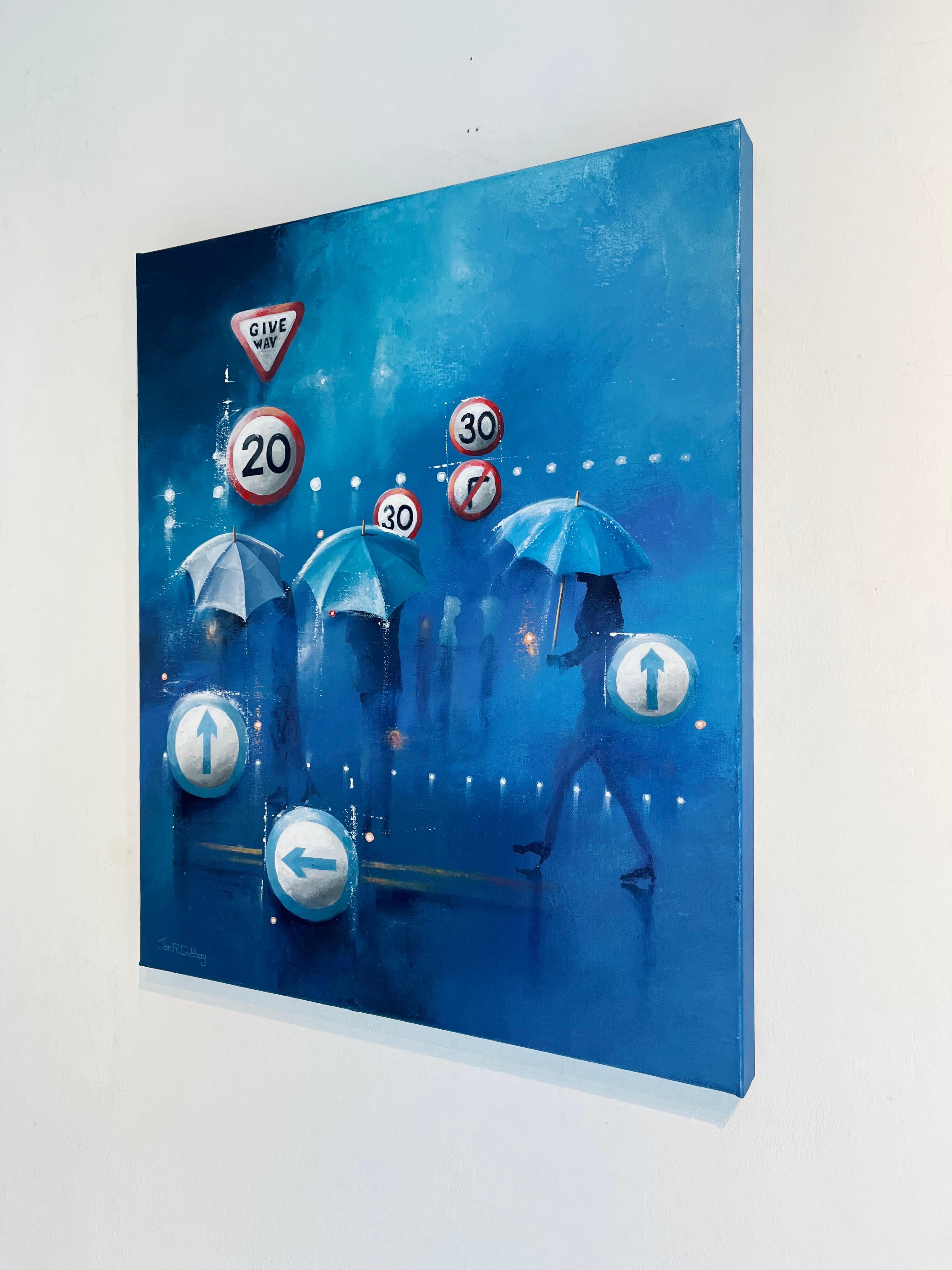 Jon Gubbay - Early Evening Rain - oil painting, original abstract ...