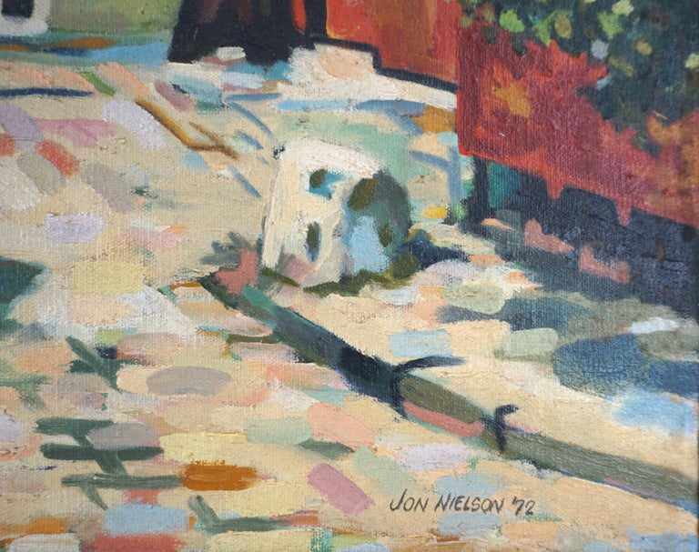 Jon Nielson - Vintage Small Town Street with Railroad Tracks Landscape ...