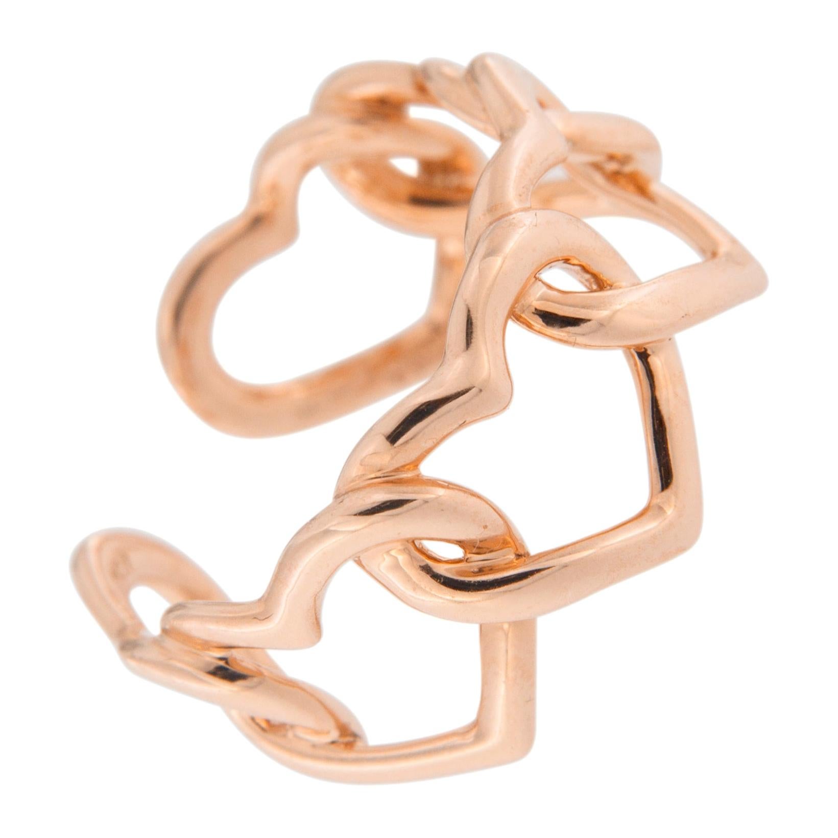 Alex Jona 18 Karat Rose Gold Interlocking Hearts Open Band Ring For ...