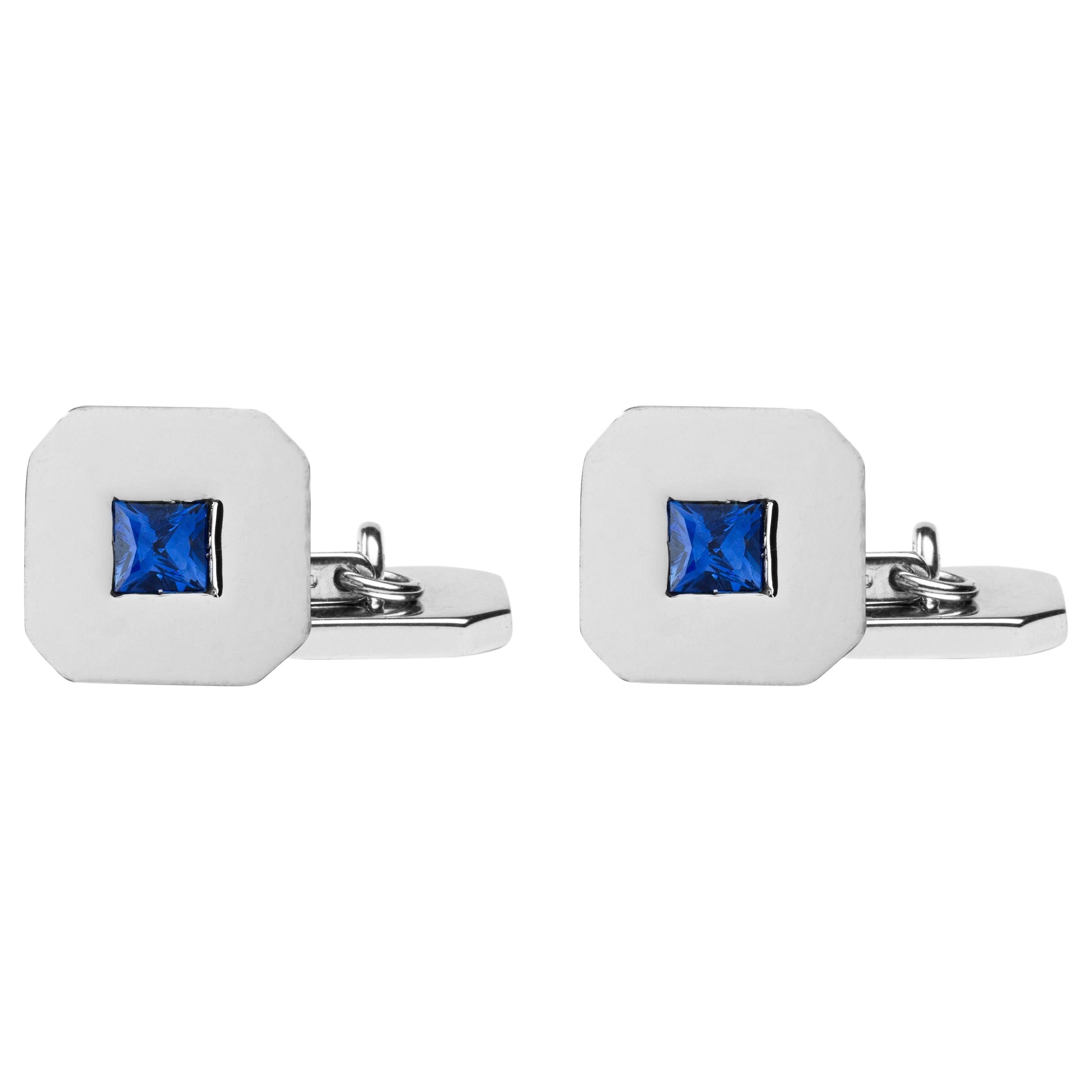 Ella Gafter Blue Sapphire Cufflinks For Sale at 1stDibs