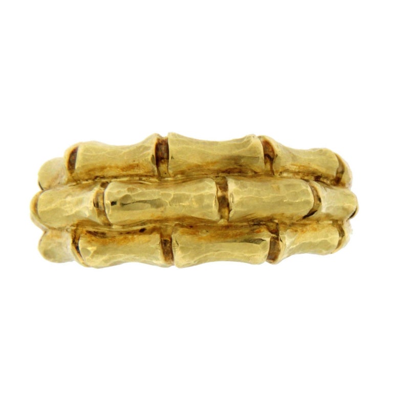 Alex Jona Bamboo 18 Karat Yellow Gold Band Ring For Sale at 1stDibs