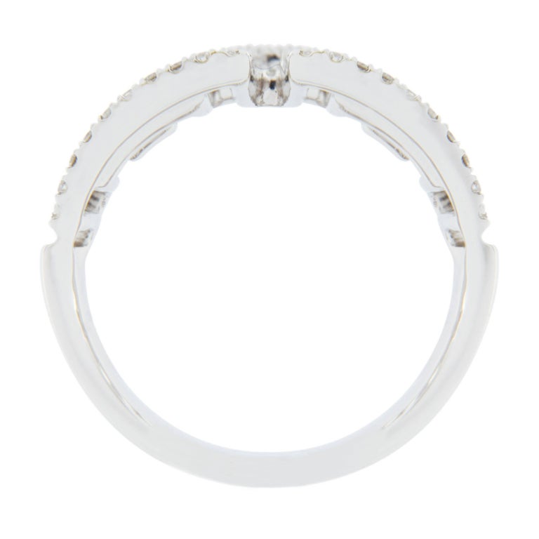 Jona Greek Key White Diamond 18 Karat White Gold Band Ring at 1stDibs