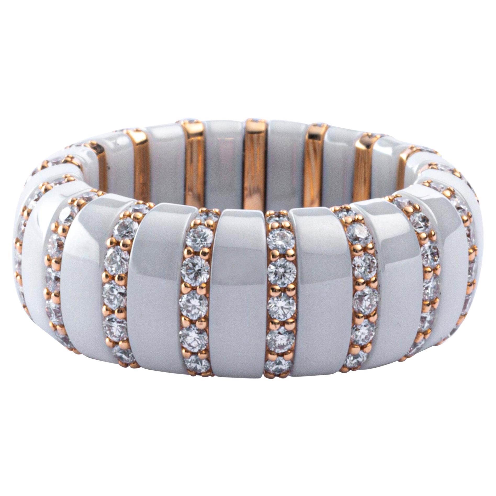 Blue Sapphire and Diamond Flexible Ring in 14 Karat White Gold. For ...