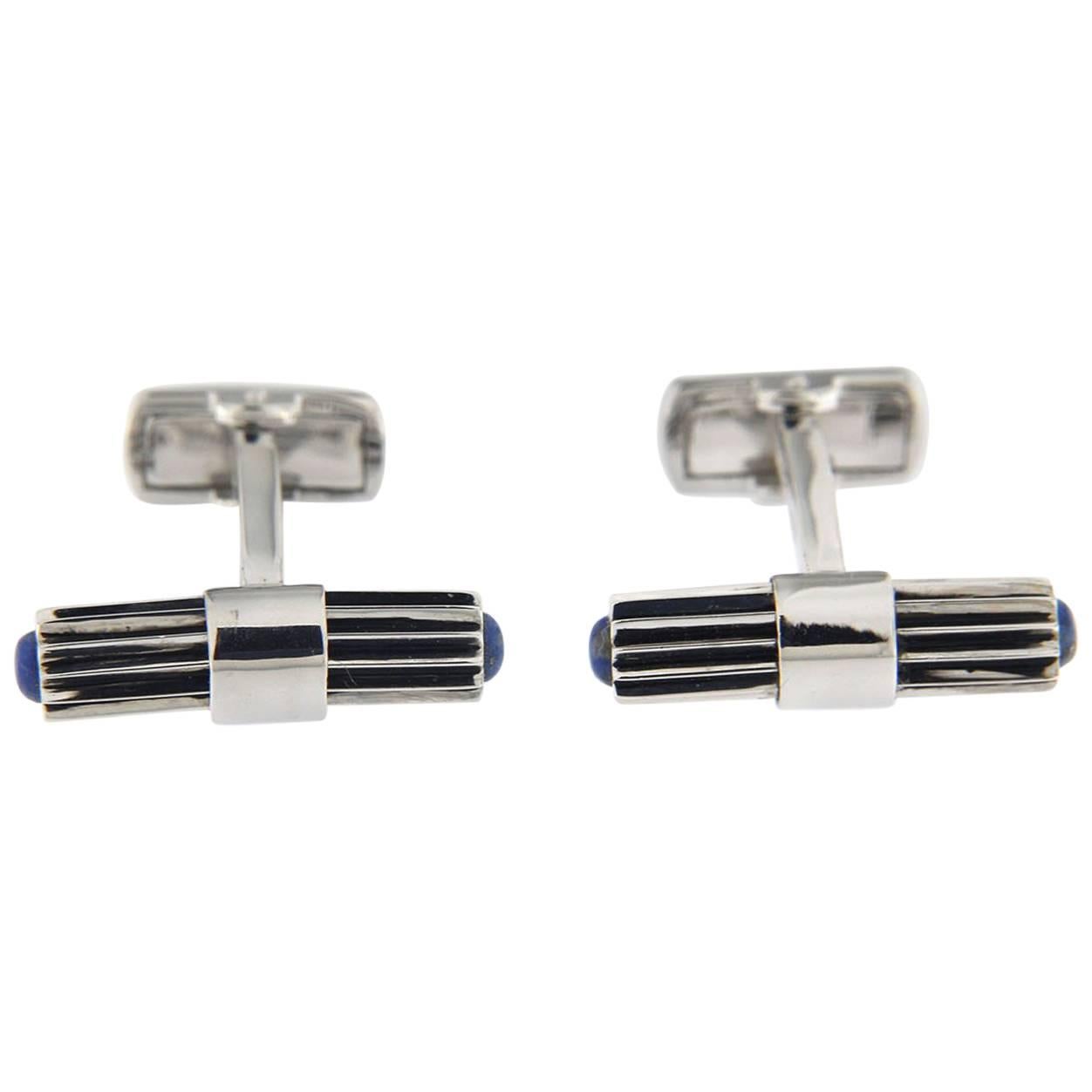 Jona Sterling Silver Turquoise Bar Cufflinks at 1stDibs