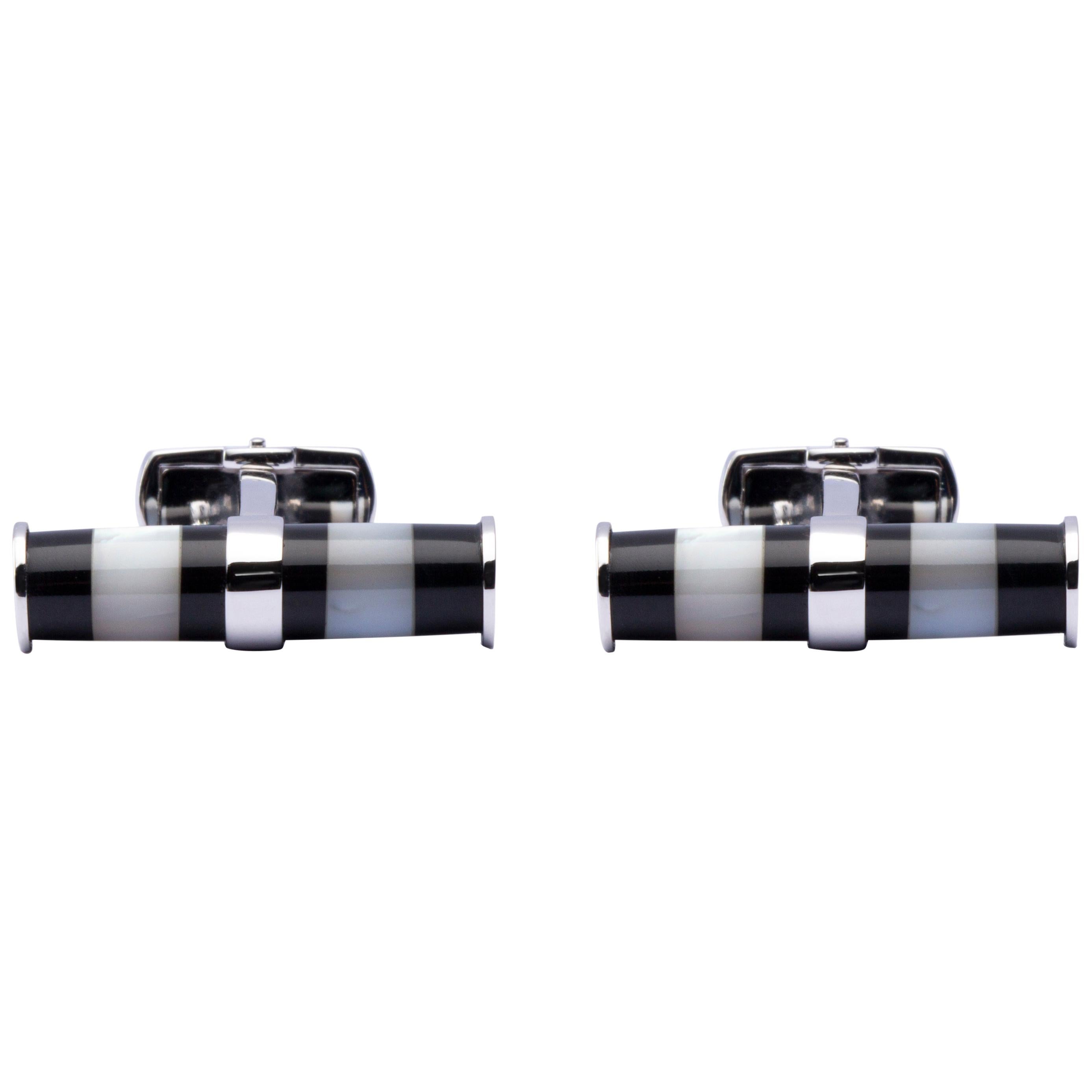 Jona Sterling Silver Turquoise Bar Cufflinks at 1stDibs