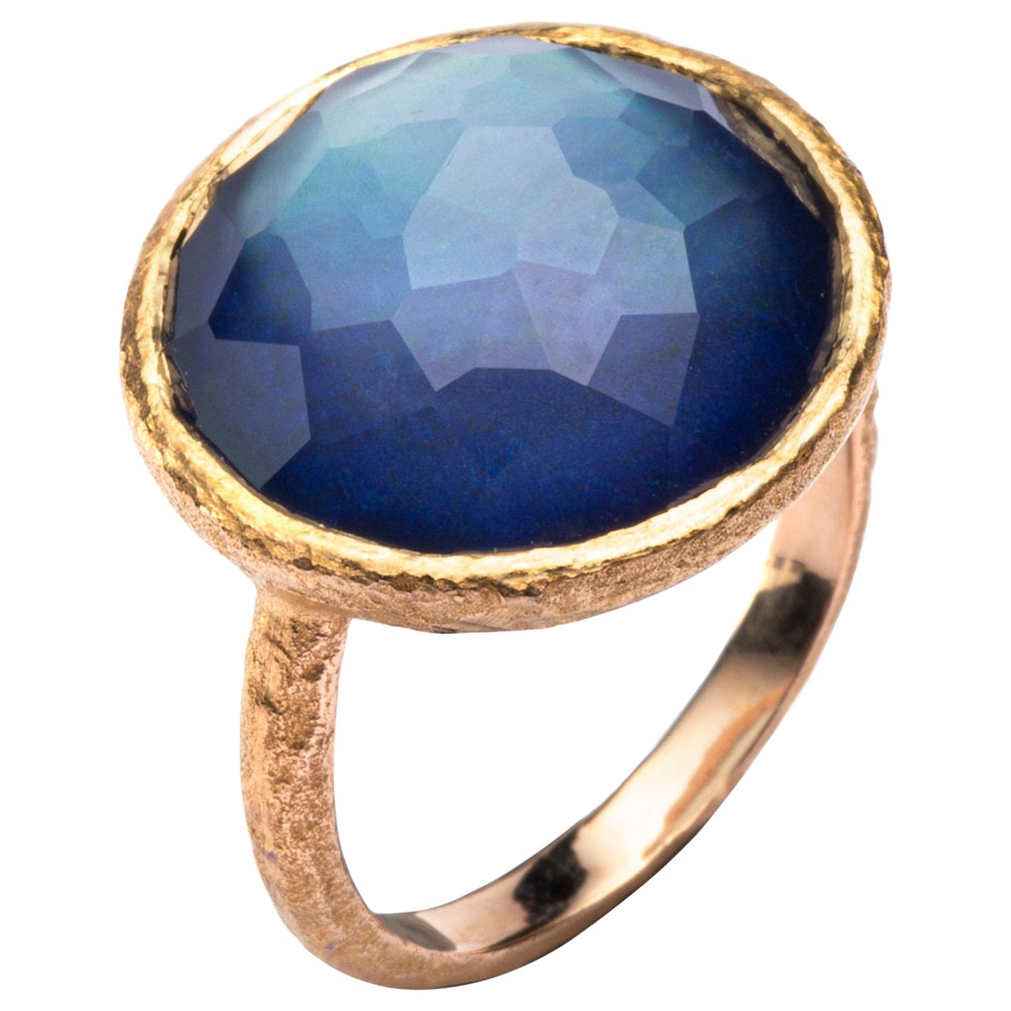 Unique Lapis Lazuli Diamond Gold Spinning Ring at 1stDibs | lapis ...